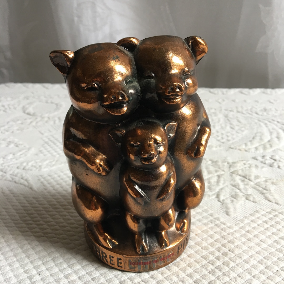 Vintage Copper Three Little Pigs Bank. Souvenir of Duluth. Great Gift ...