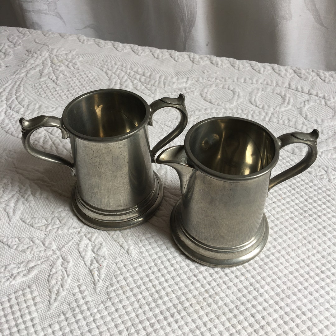 Vintage Colonial Pewter Cream and Sugar by Smyth. Made in England ...
