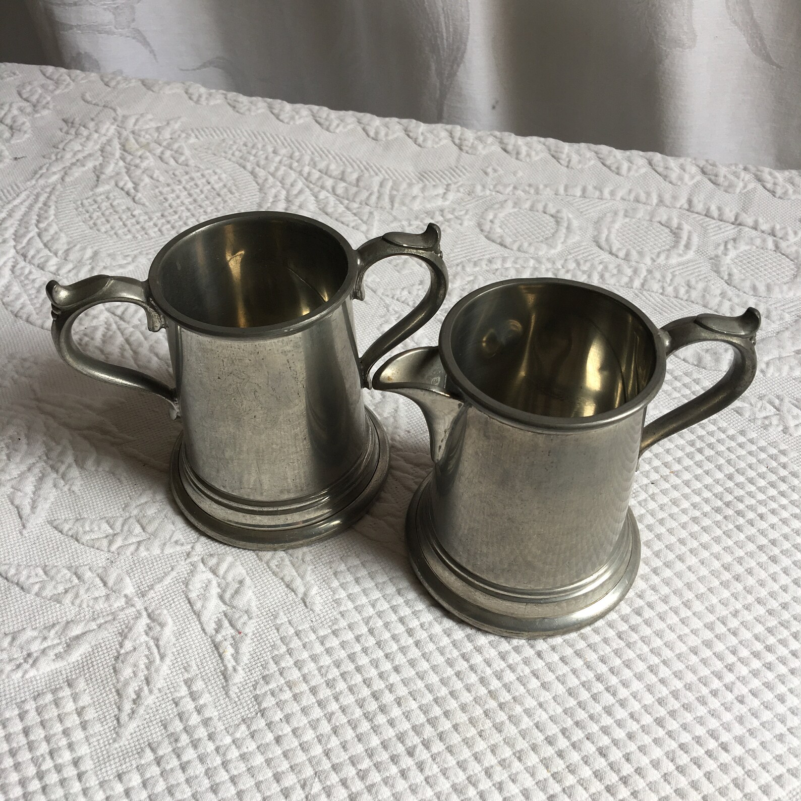 Vintage Colonial Pewter Cream and Sugar by Smyth. Made in England ...