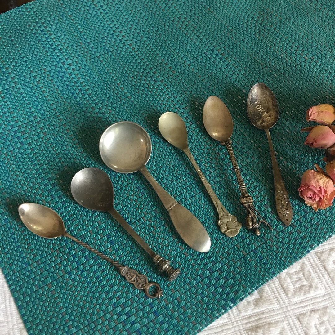 Vintage 6 Spoon Collection, Greece, Tokyo, 1972 Narcis, WR.SP, Middle ...