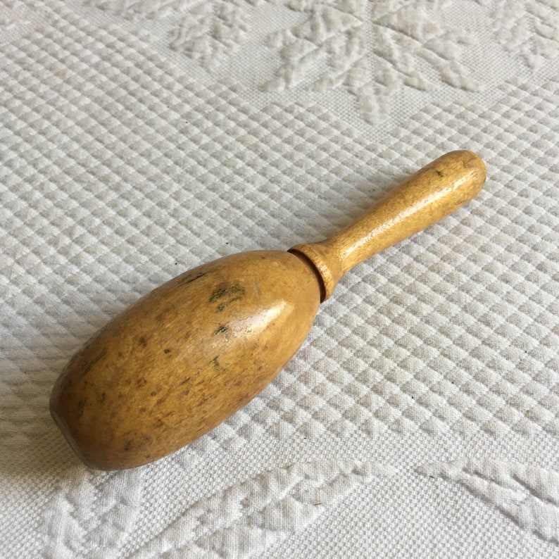 Vintage Darning Egg W/ Handle. Long Oval Egg Shape Darner. Great for ...
