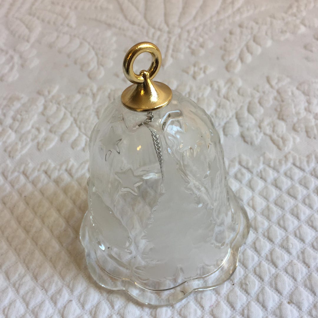 Vintage Molded Frosted Glass Bell Ornament for the Christmas Tree ...