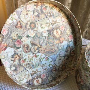 Vintage Paper Covered Victorian Style Storage Box. Roses, Lace ...