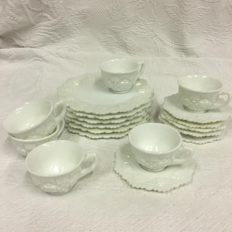 Milk Glass Snack Set Cups - Etsy