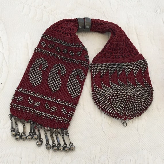 Antique Misers Purse 19th Century French Misers Purse… - Gem