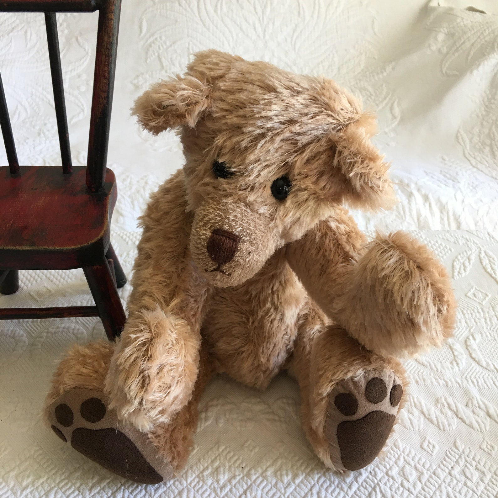 Tan Mohair Matthew Teddy Bear Master of the Video Games. Made by Barb ...