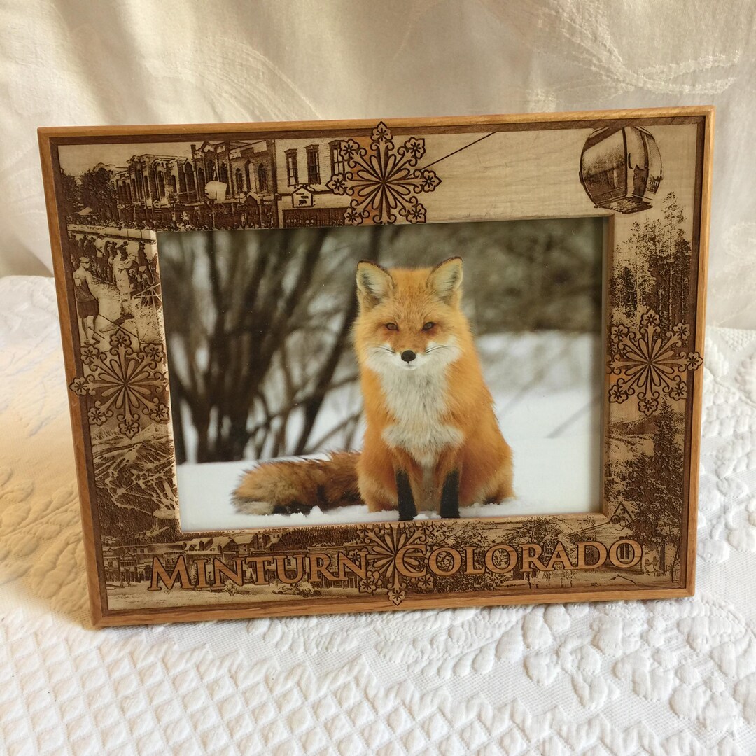 Vintage Minturn Colorado Wood Burned Frame With Picture of a Red Fox ...