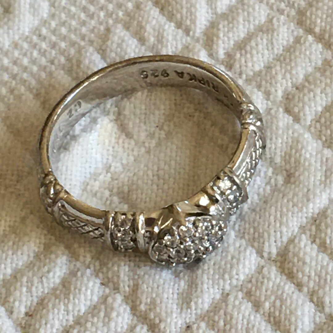 Vintage Judith Ripka CZ 925 Sterling Heart Ring W/ Cubic Zirconia ...