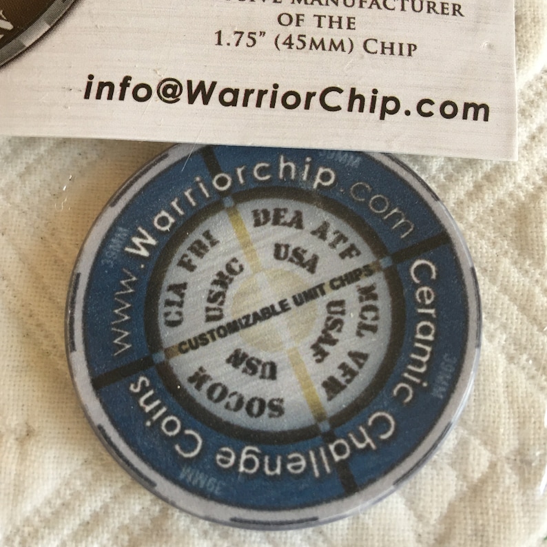 Vintage Ceramic Challenge Coin Military Poker Chip. the Warrior Chip ...