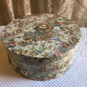 Vintage Paper Covered Victorian Style Storage Box. Roses, Lace ...