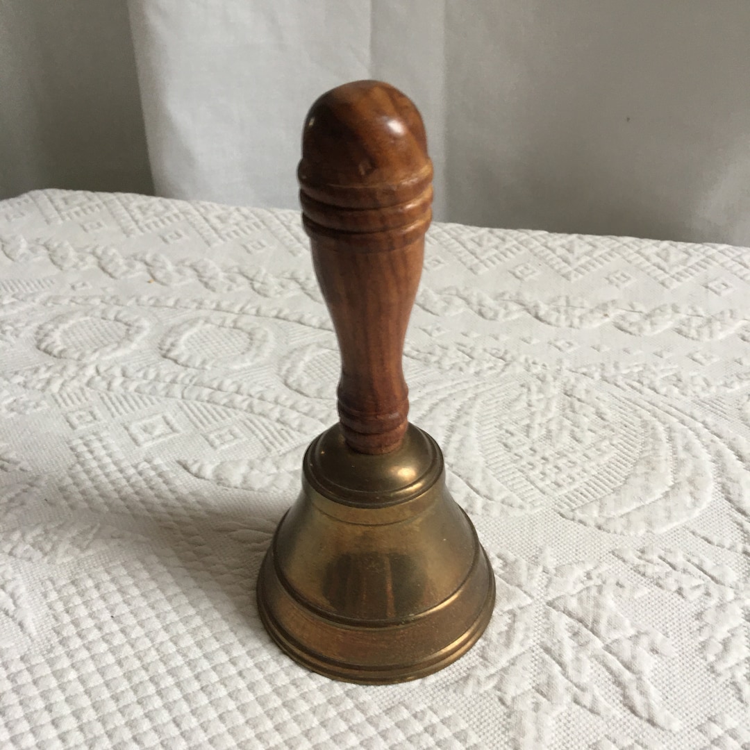 Vintage Brass and Wood Captain's Bell. Etched in the Side: Captain's ...