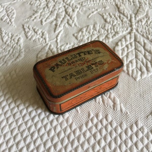 Antique Tin Paulette's Brand Tablets. American Can Company ...
