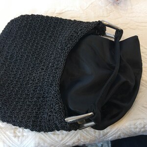 Vintage Crocheted Black String Purse. Black String Crocheted Into a ...