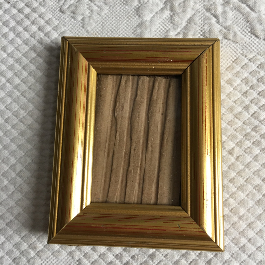 Vintage Small Gold Wood Frame. Red Underlying Color in the Gold ...