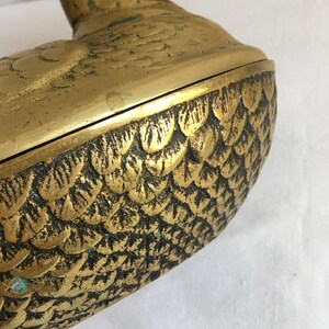 Vintage Solid Brass Duck Container. Detailed Duck Figurine From ...