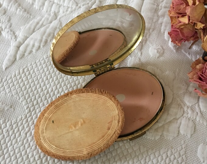 Vintage Avon Oval Powder Compact. Swirling Designs in Dull and Shiny ...