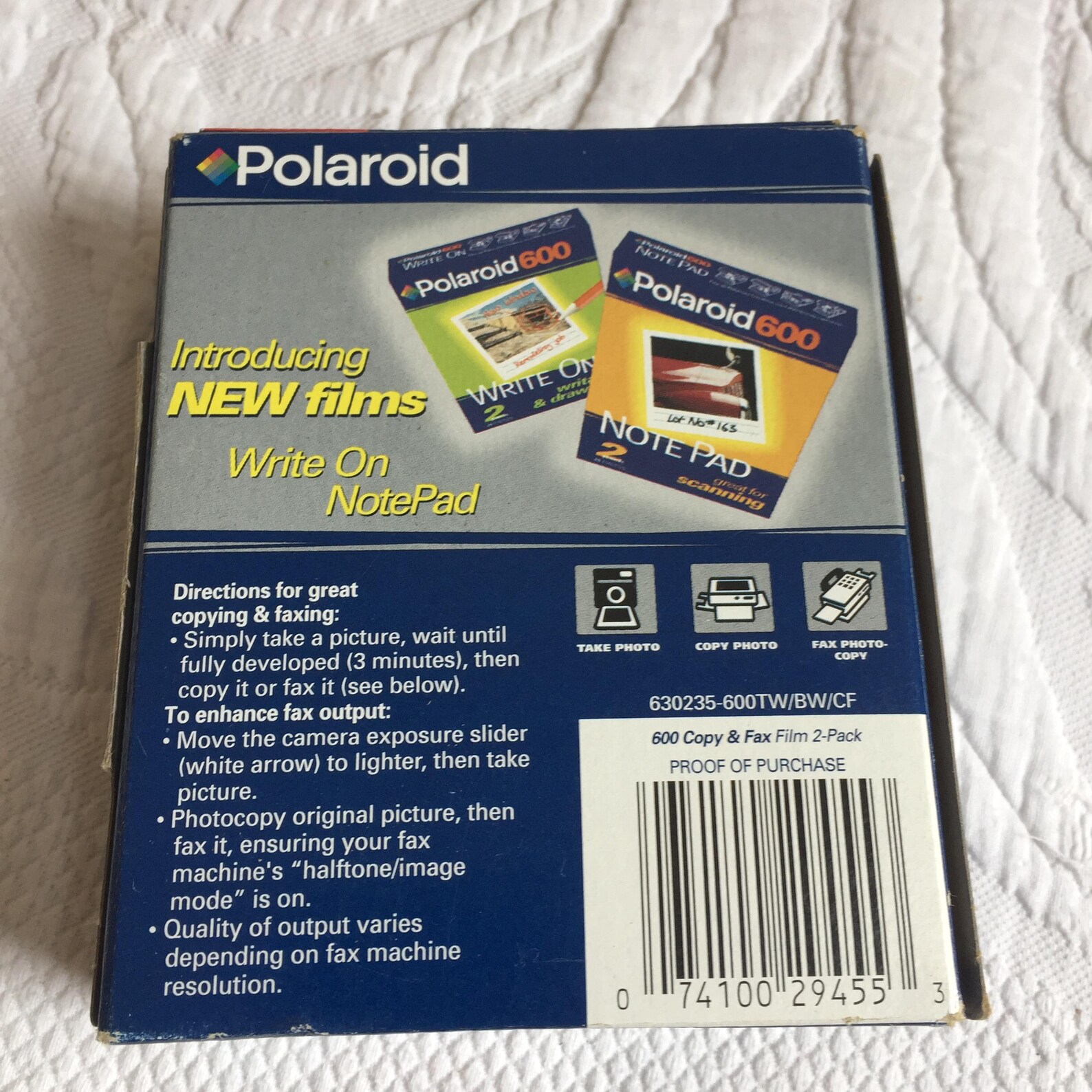 Vintage Polaroid 600 Copy & Fax 2 Pack, 20 Photos. Optimizes Your ...