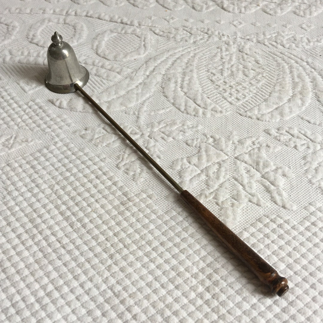 Vintage Stieff Candle Snuffer. Pewter, Brass and Wood Snuffer With ...