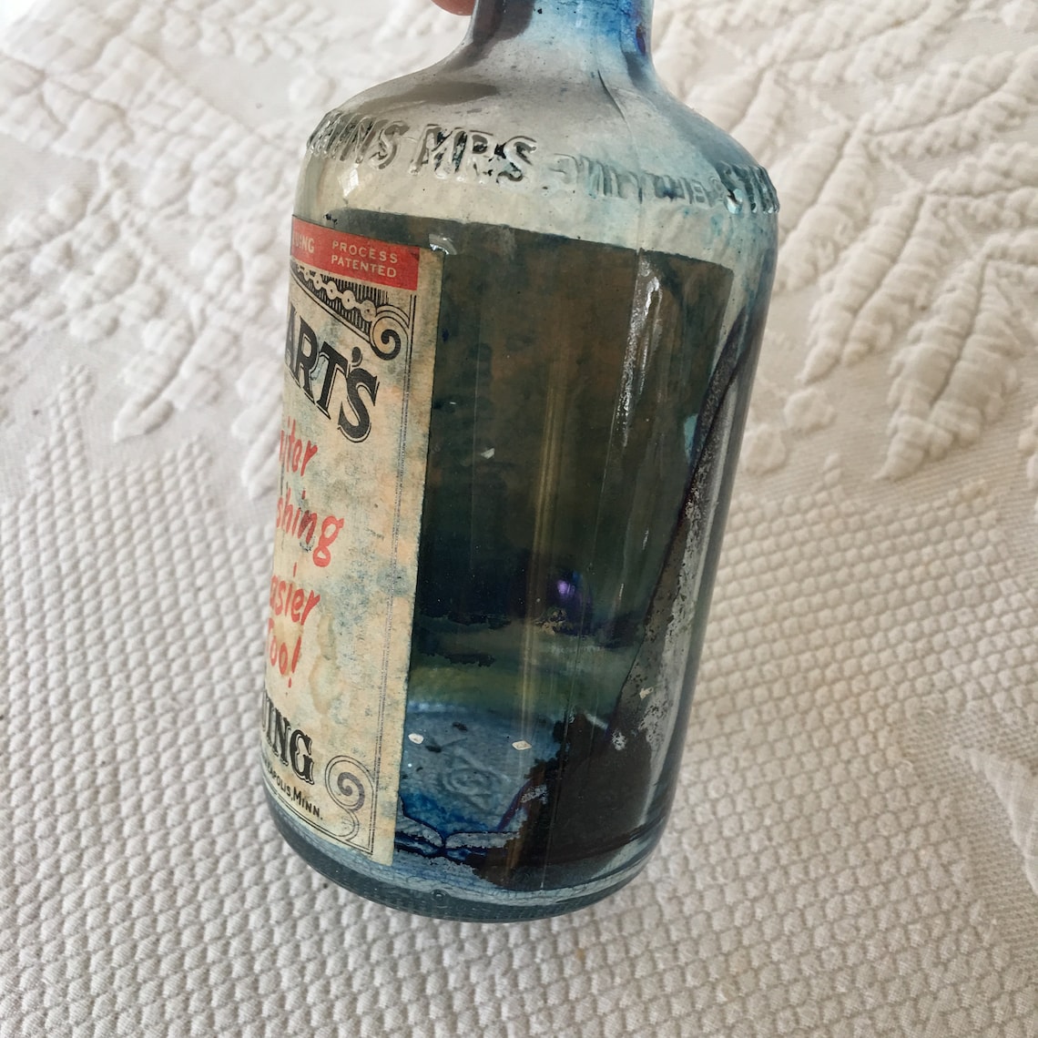 Vintage Mrs. Stewarts Liquid Bluing Bottle. Whiter Washing | Etsy