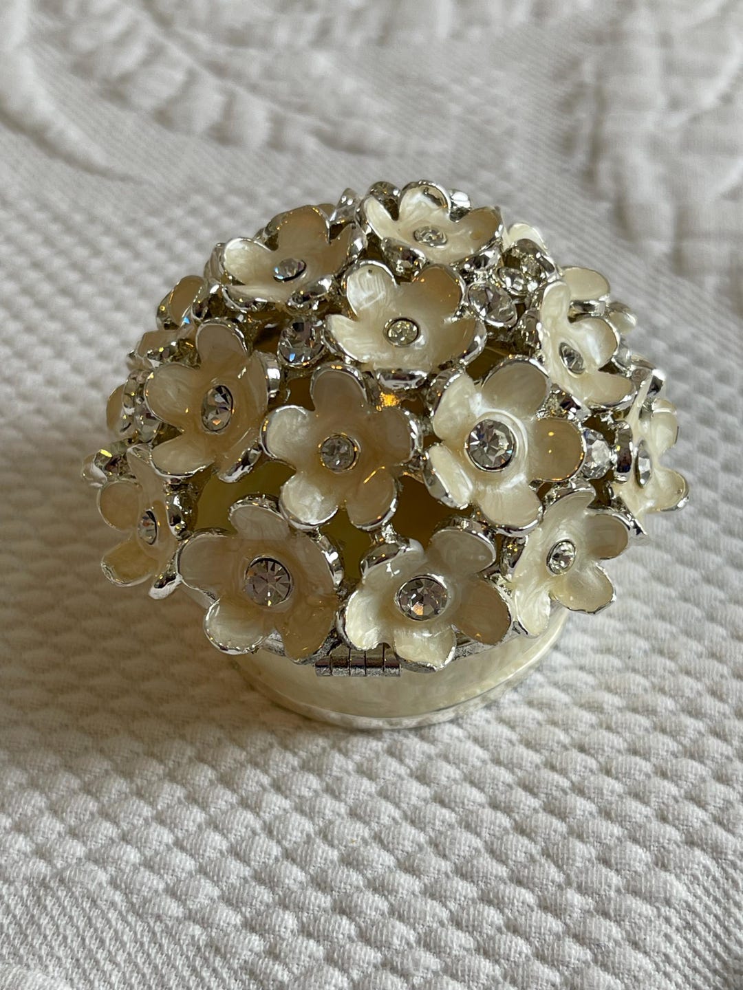 Vintage Porcelain Dresser Box. Floral Bouquet With Openwork. Great for ...