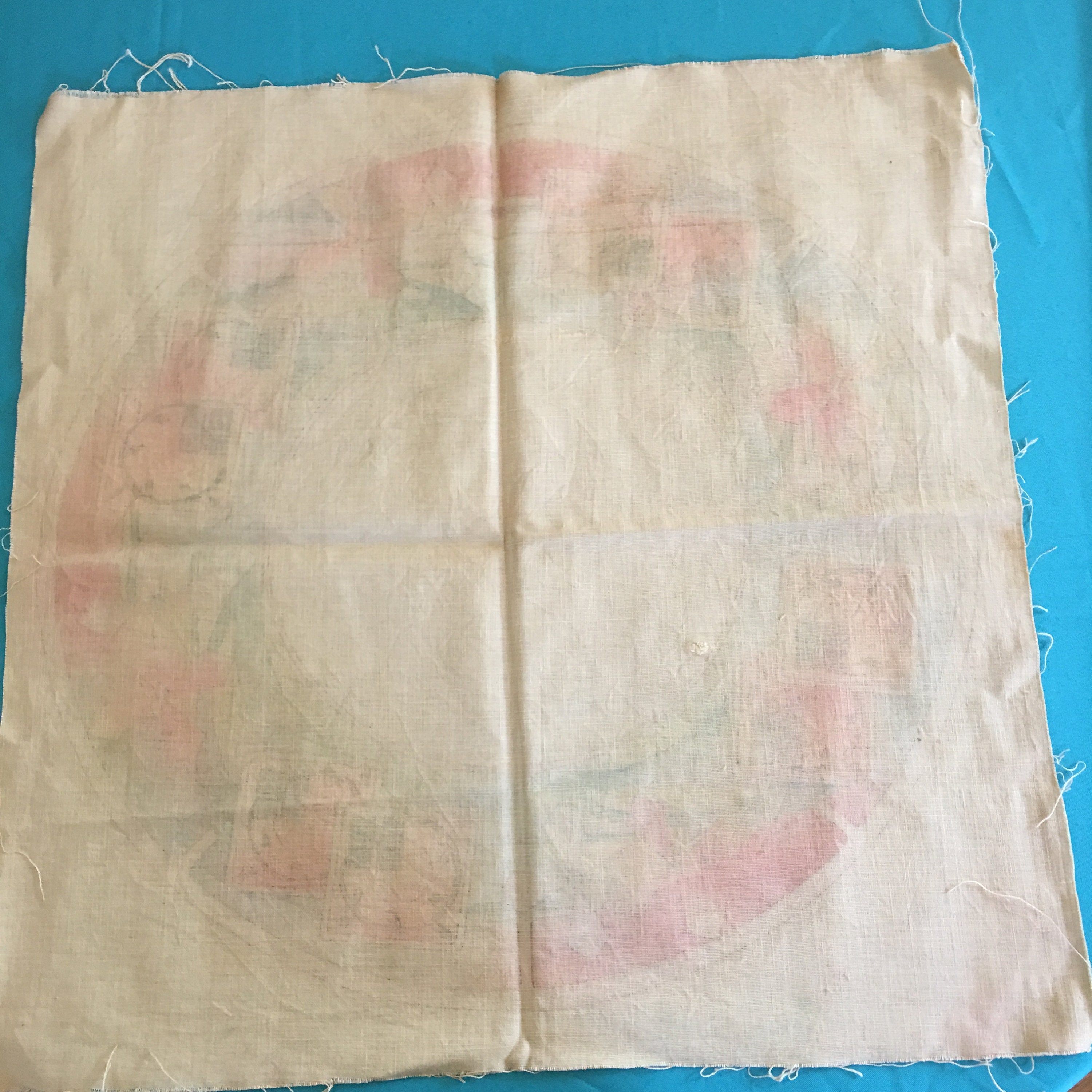 Vintage Hand Painted Artsy Circle Design on Heavy Cotton. Very Striking ...