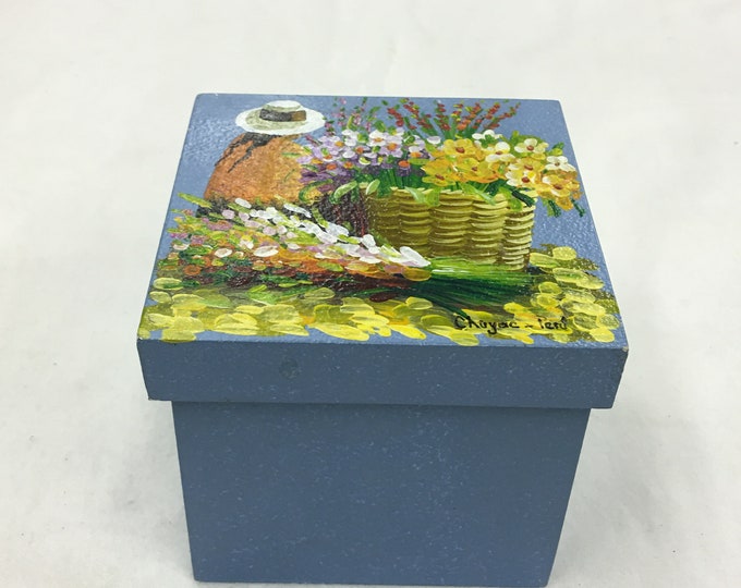 Vintage Wood Hand Painted Box. From Peru. Painted by Chuyac. Colorful ...