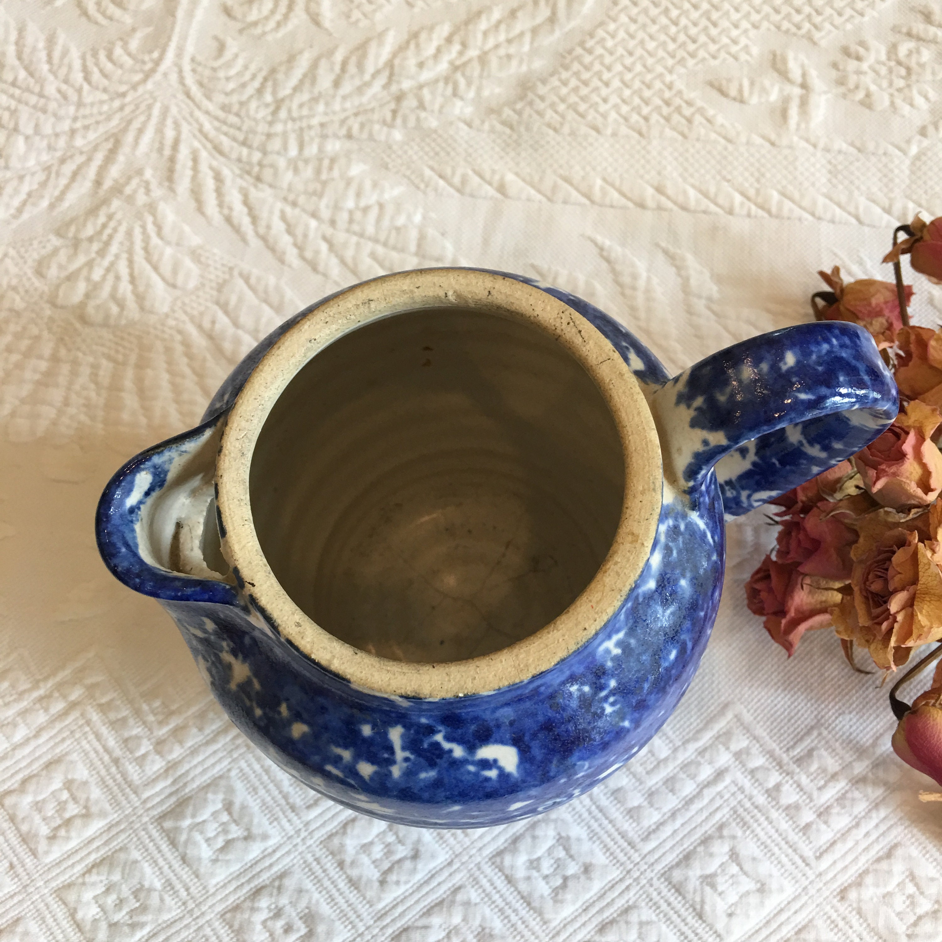 Vintage Hand Made Spatterware Pitcher. Signed Clay Pitcher In | Etsy