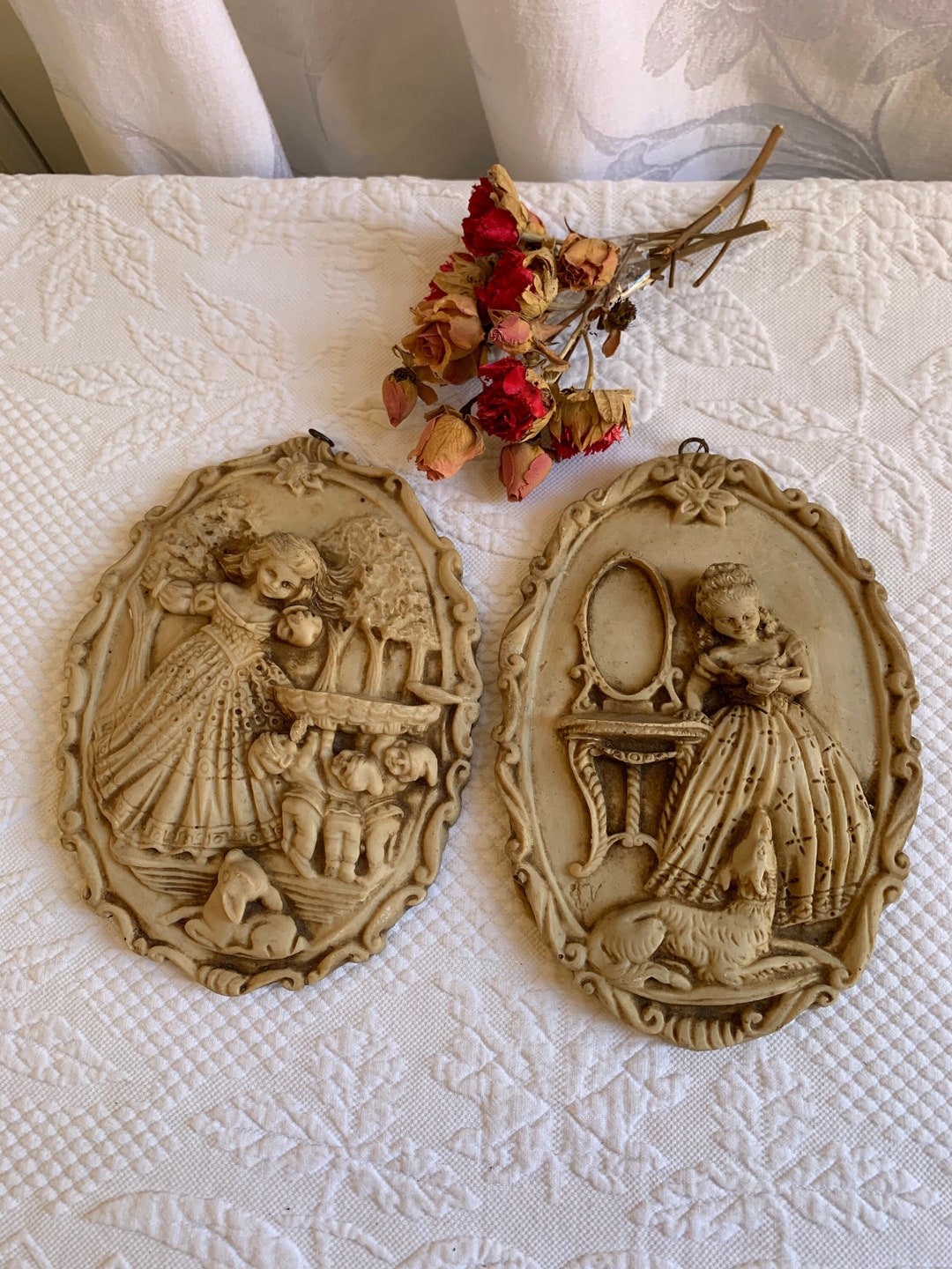 Vintage Clay Style Molded Dimensional Plaques. Composite Story Telling ...