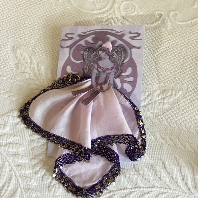 Vintage Handkerchief Greeting Card. Choose Your Card. Angel - Etsy