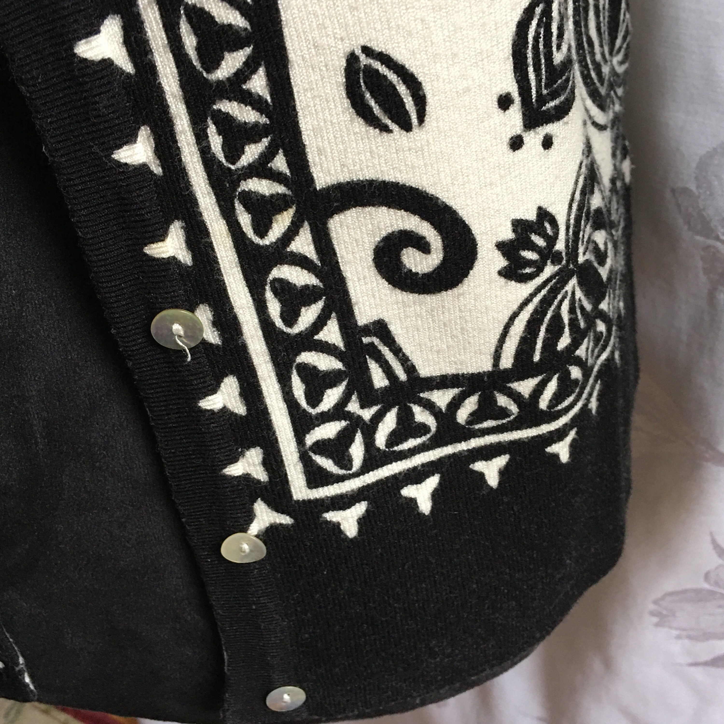 Vintage Cardigan. Pierri New York Black and White Beaded Cartigan ...