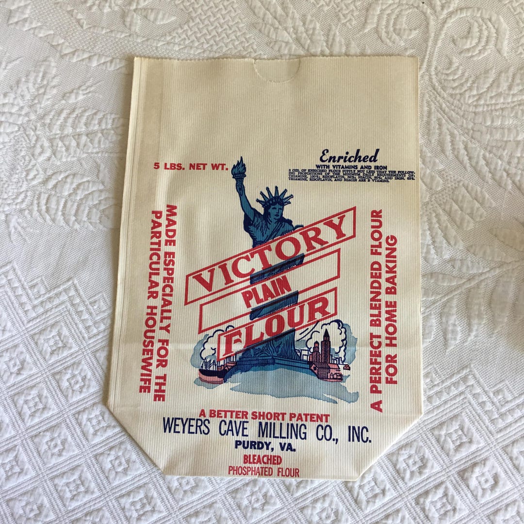 Vintage Victory Plain Flour Sack. Weyers Cave Milling Co, Inc Purdy, VA ...