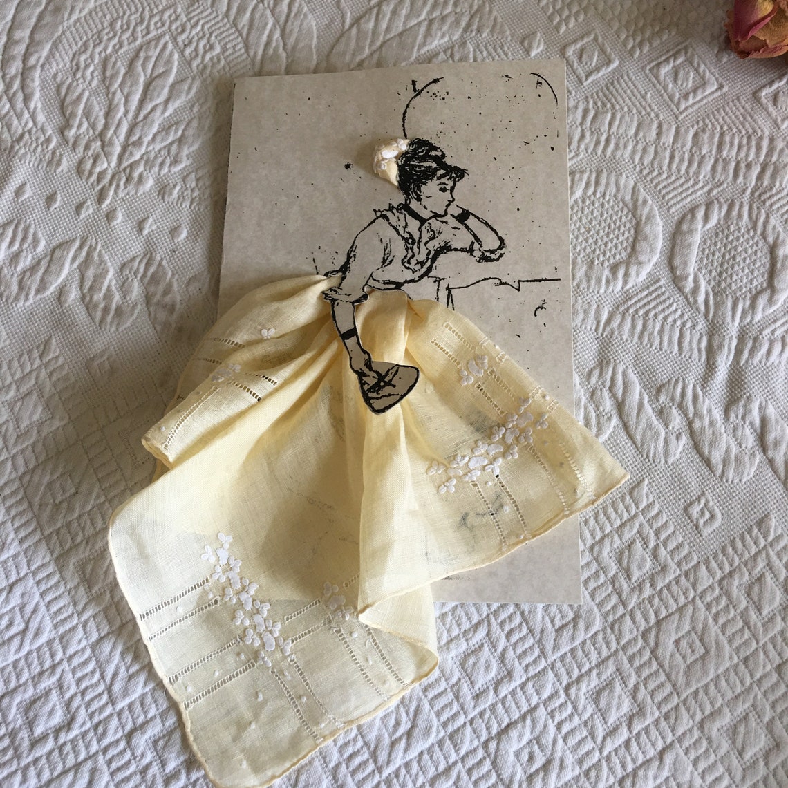Vintage Handkerchief Greeting Card. Choose Your Card and Hankie ...