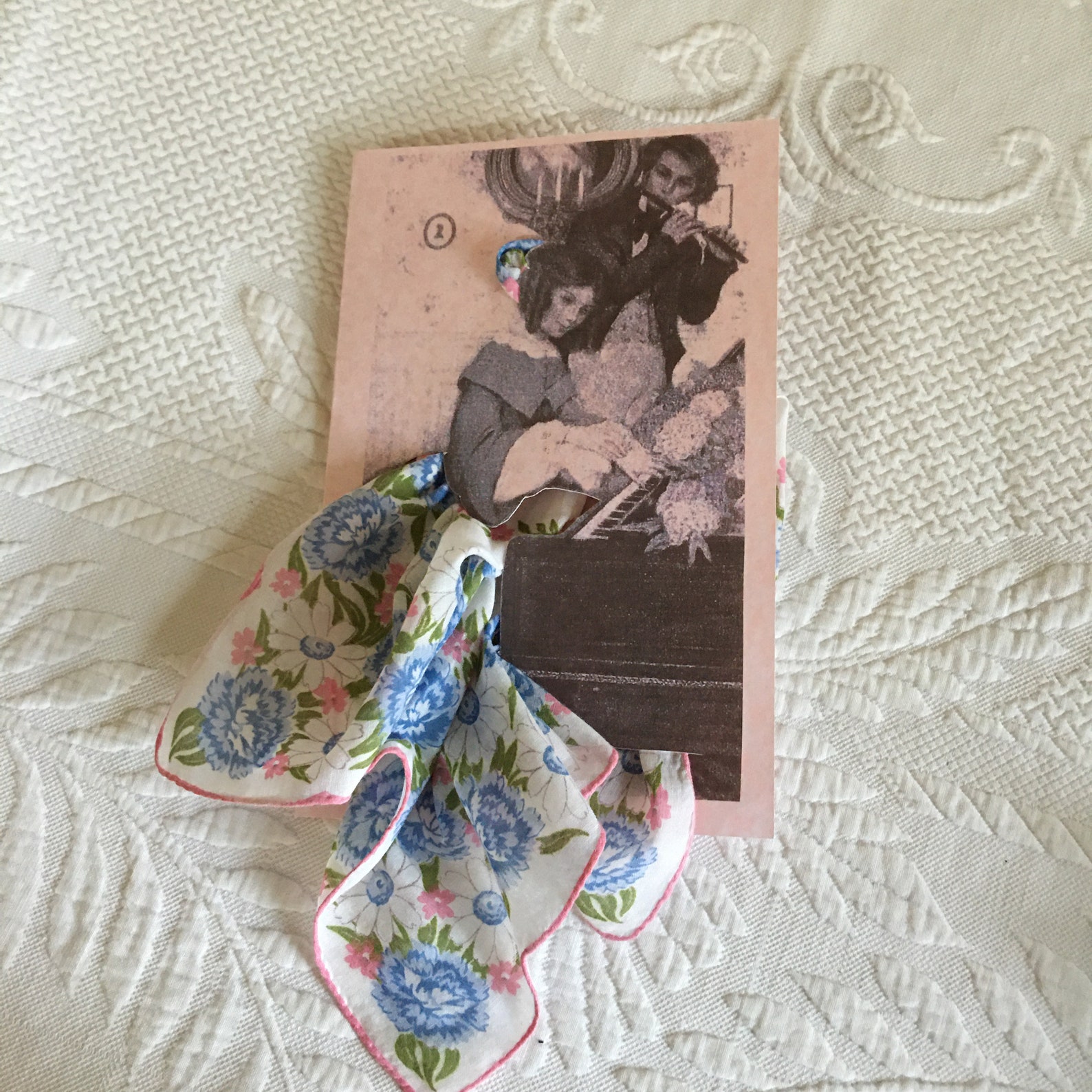 Vintage Handkerchief Greeting Card. Choose Your Card. Lady - Etsy