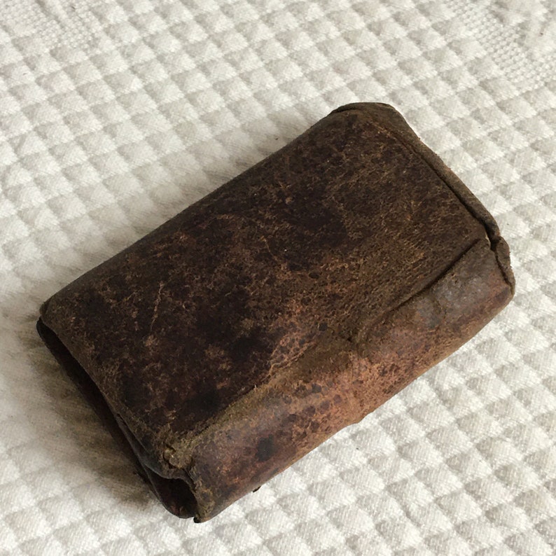 Antique Leather Small Pouch. Hand Crafted, Leather Four Sectioned Tiny ...