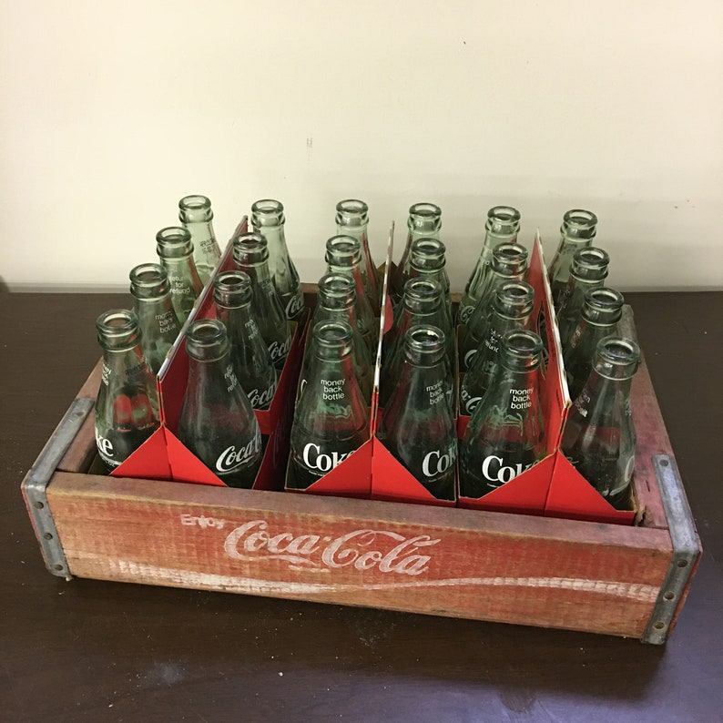 Vintage Coca Cola 3-8 Packs in Wooden Red Crate. 24 6.5 Oz. | Etsy