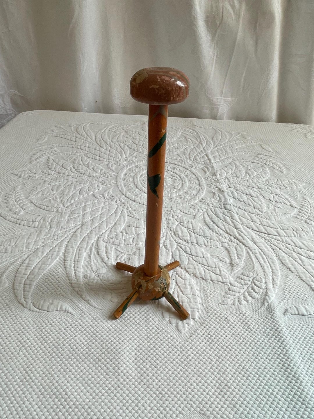 Vintage 1940s Hat Stand. Wooden Art Deco Style Hat Stand. Hand Painted ...
