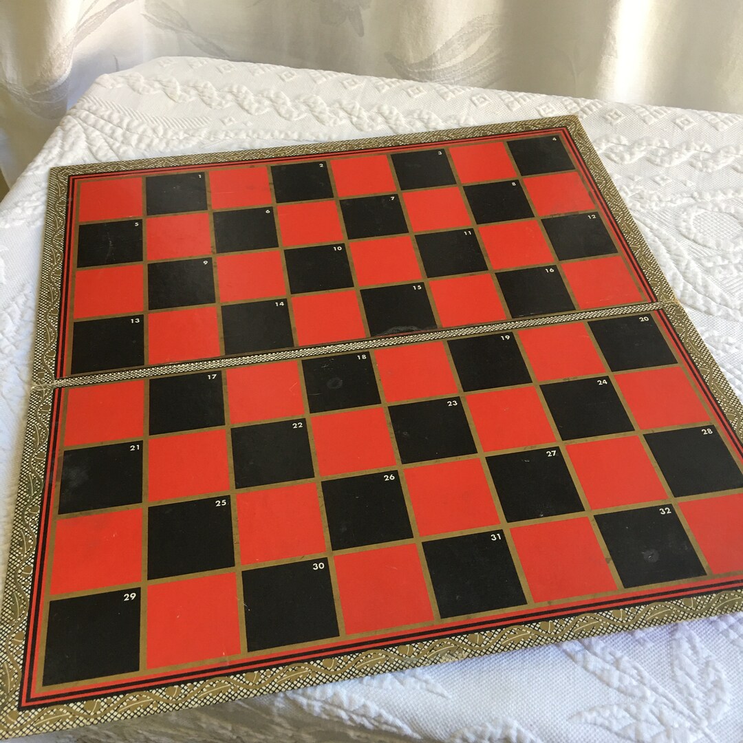 Vintage 1970s Game Board. Checkers, Chess and Backgammon Combination ...