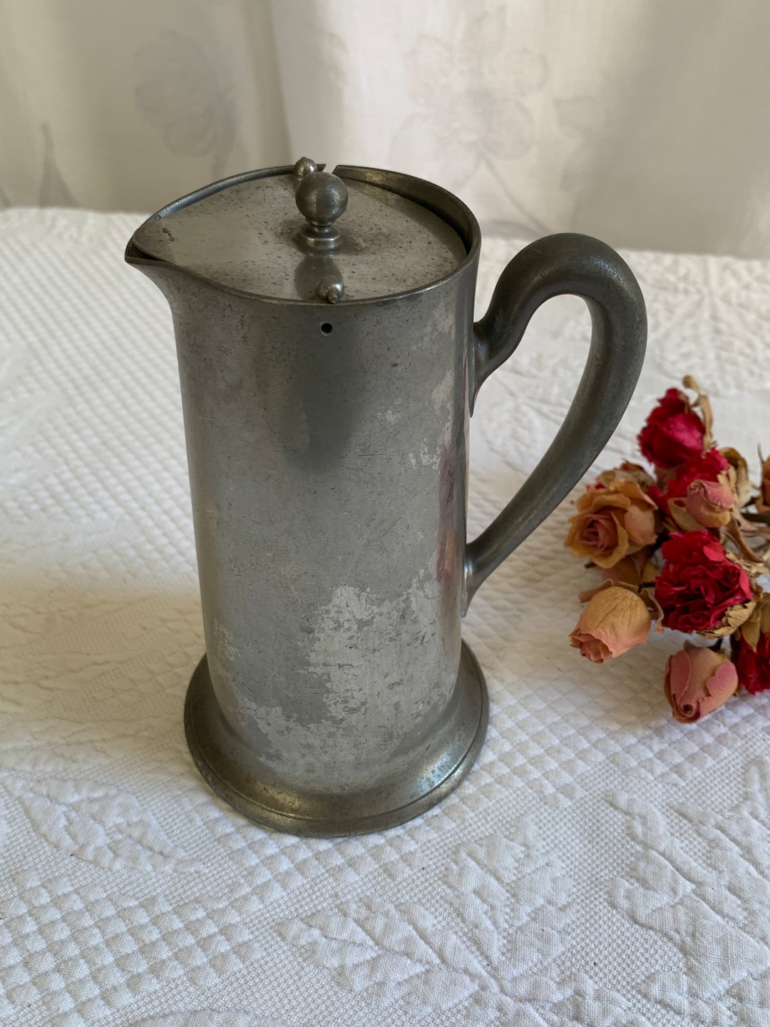 Vintage 1900 Reed & Barton Syrup Pewter Pitcher. Swing Lid With Top ...
