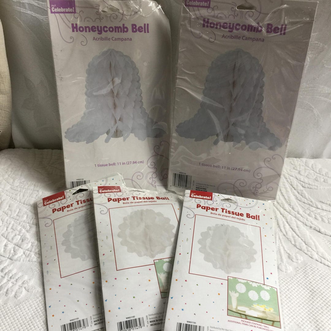 Vintage Tissue Paper Bells and Balls for Bridal Shower Decorations or ...