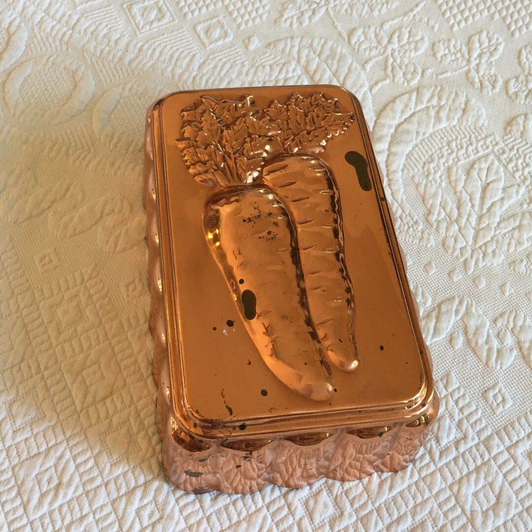 Vintage Copper Carrots Mold. Rectangular Fluted Carrot Design Copper ...