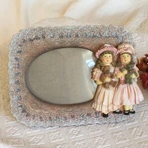 Vintage Girly Frame. Composite Frame With Molded Lace and Two Little ...