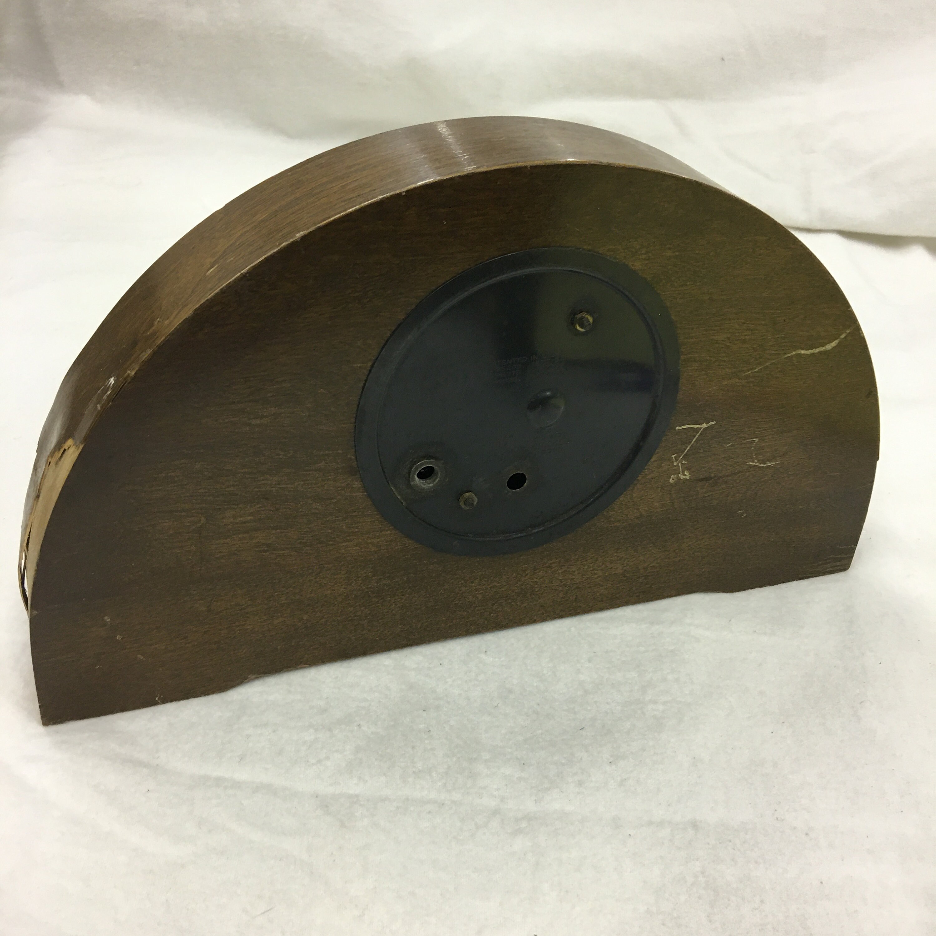 Vintage 1977 Sessions Art Deco Mantle Clock. Half Moon Shaped Inlaid ...