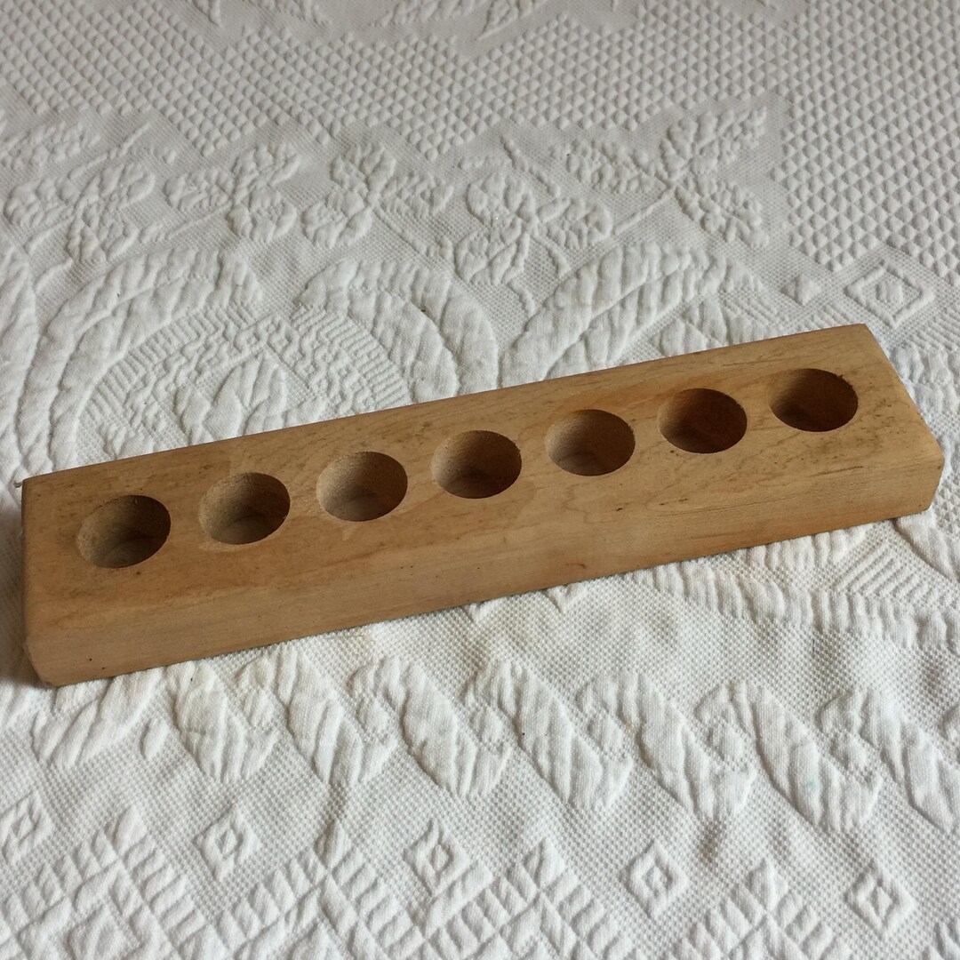 Vintage Elevated Wood Design Glass Tubes Holder. Glass Test Tubes or ...