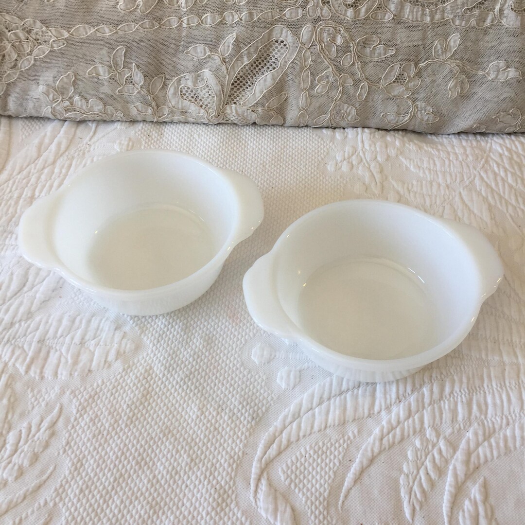 Vintage Fire King Individual Casserole Dishes With Side Handles. Two 1 ...