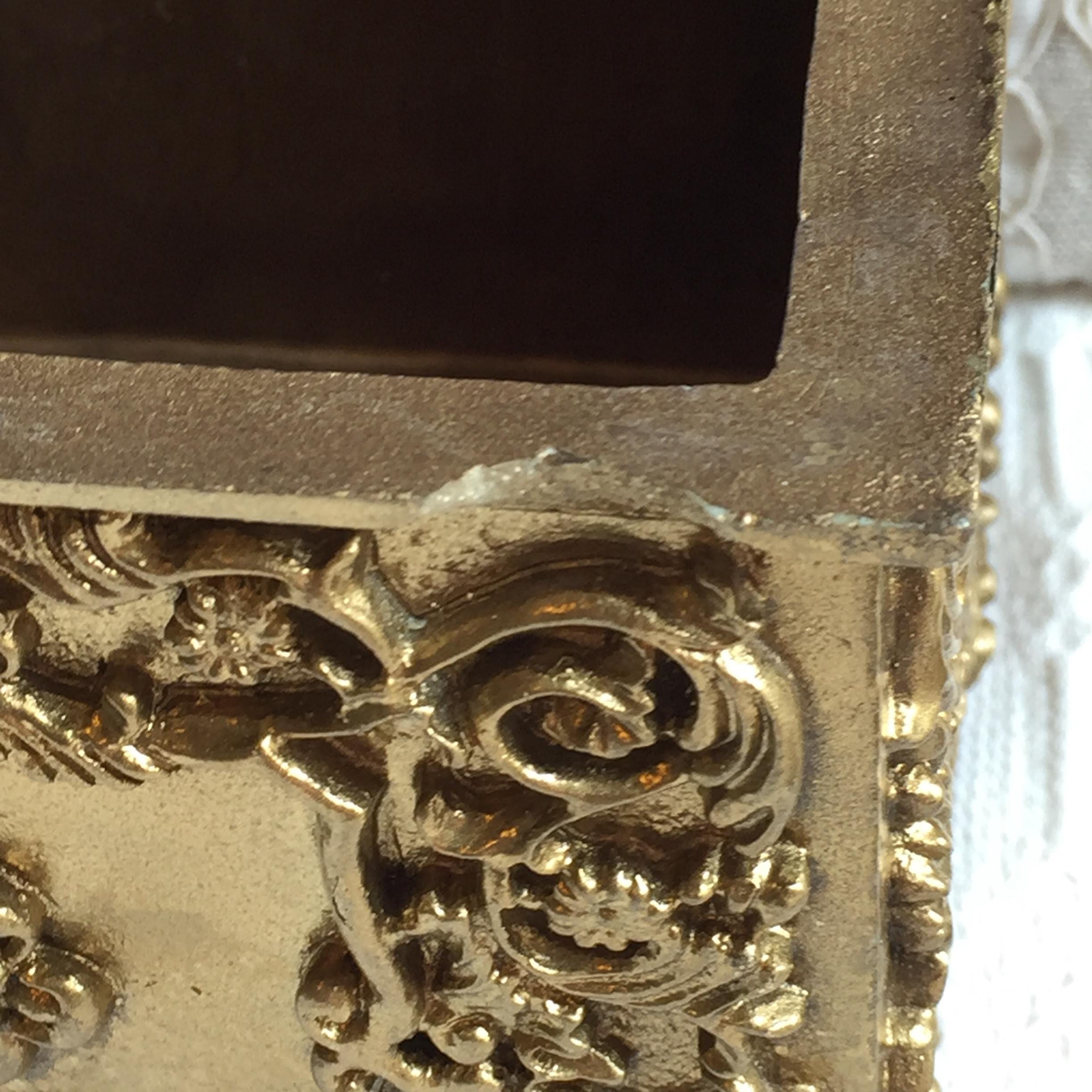 Vintage Gold Molded Composite Box With Legs on Bottom. Fancy Molded ...