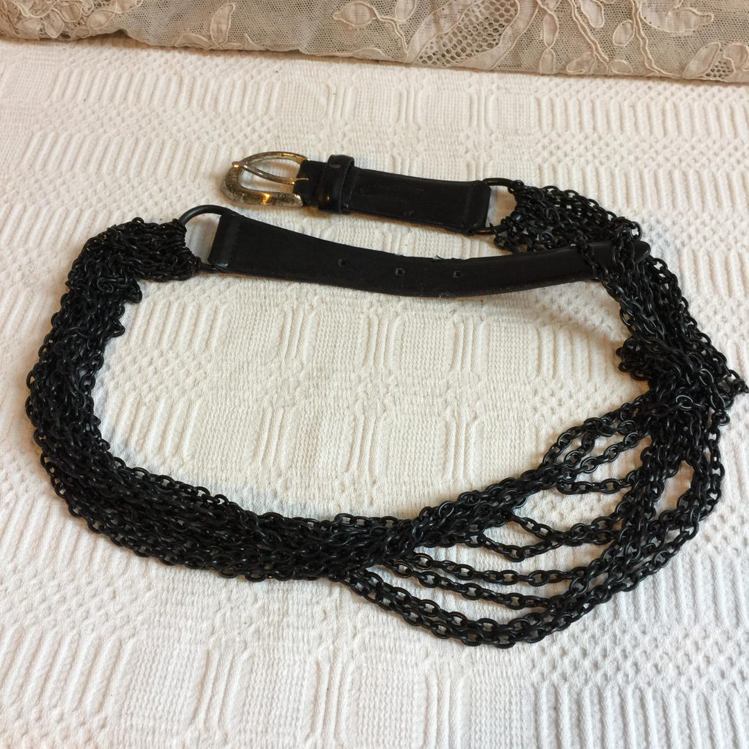 Vintage Black Chain Belt to Wear With a Dress or Jeans. 10 Black ...
