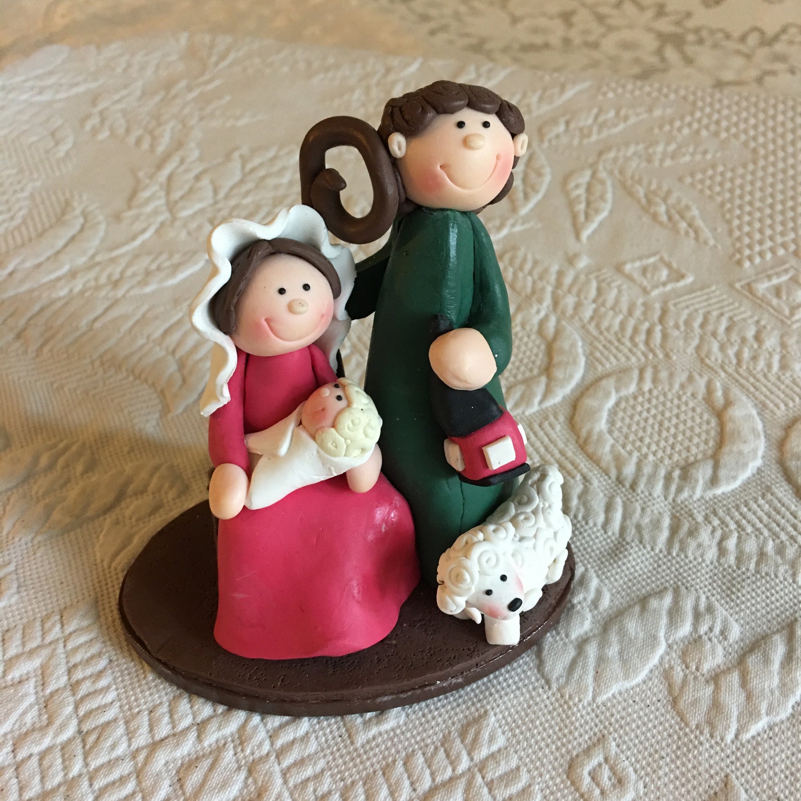 Vintage Clay Type Nativity on Oval Base. Maybe Femo Formed. - Etsy