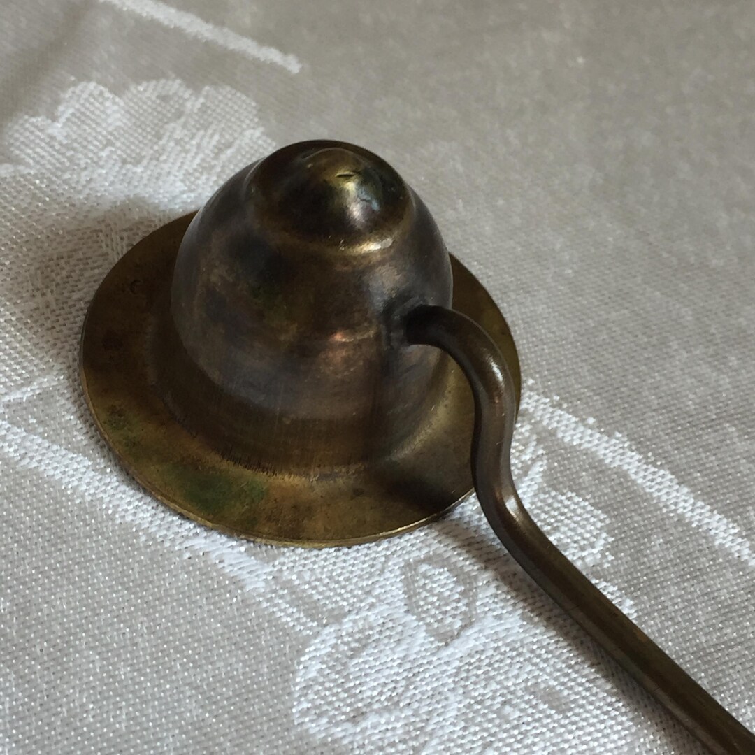 Vintage Brass Candle Snuffer With Round Hat Look Snuffing Cup. Twisted ...