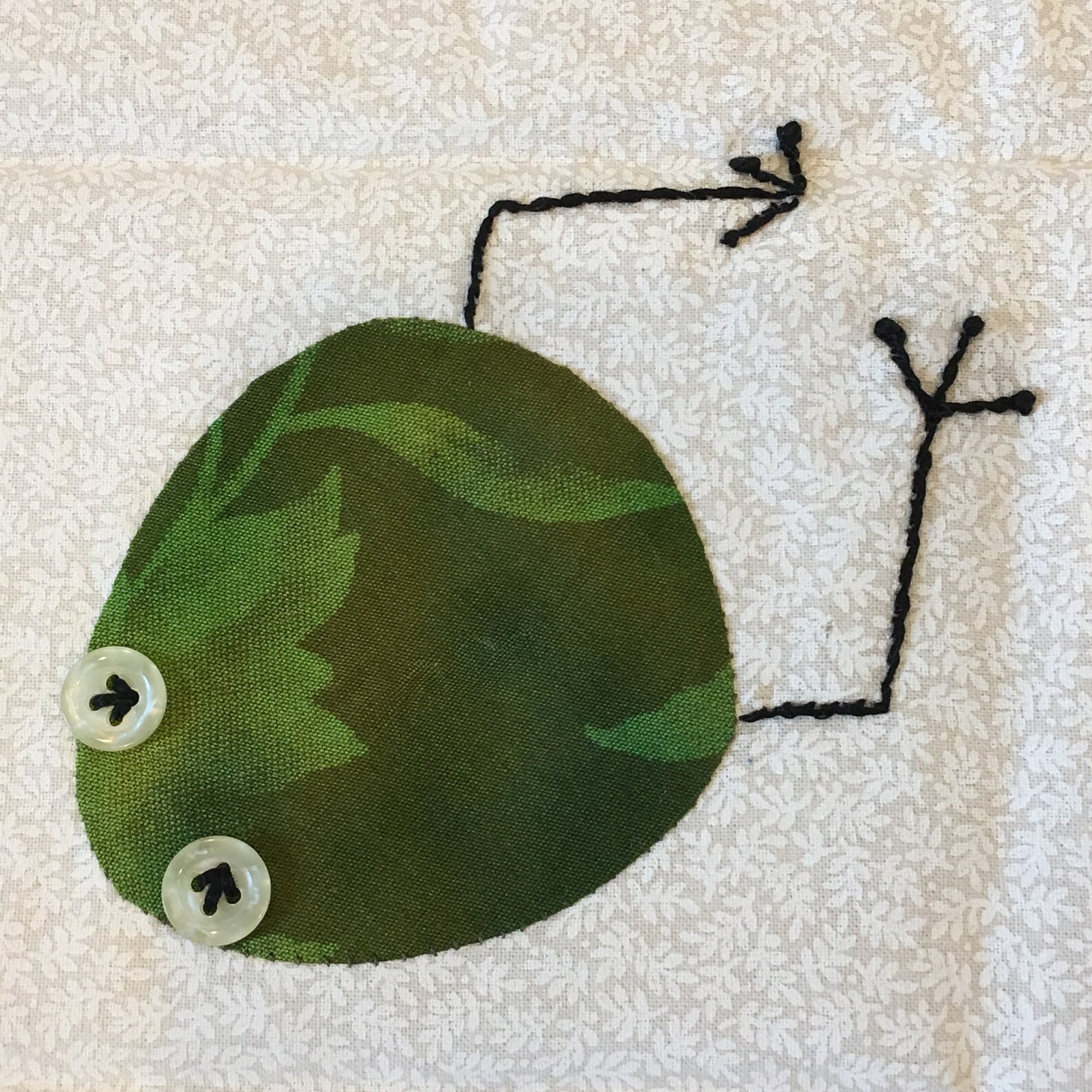 Handmade Hand Appliqued and Embroidered Frogs With Button Eyes. Make ...