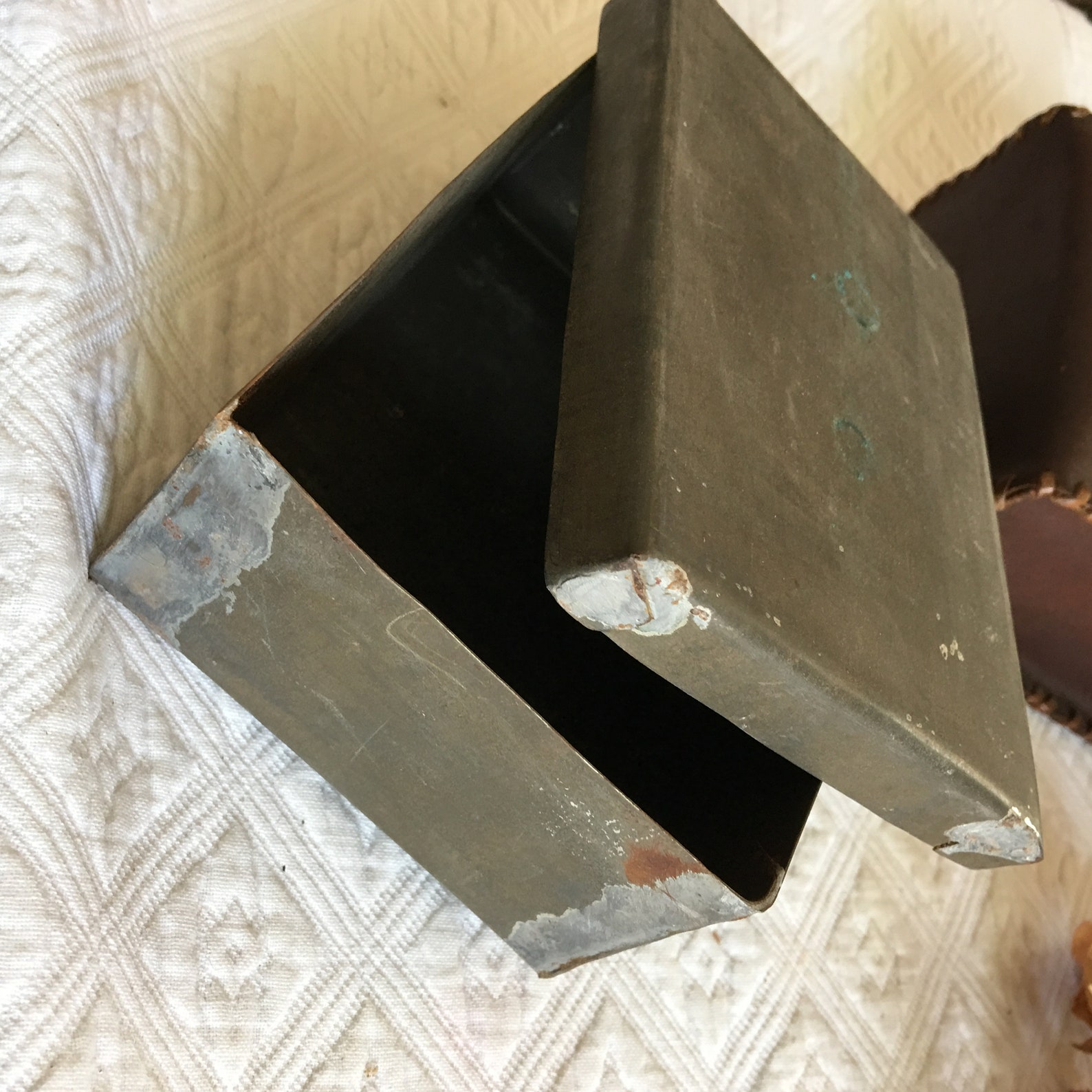 Vintage Militaria Metal Box and Leather Snap Holder. Cross in Circle on ...